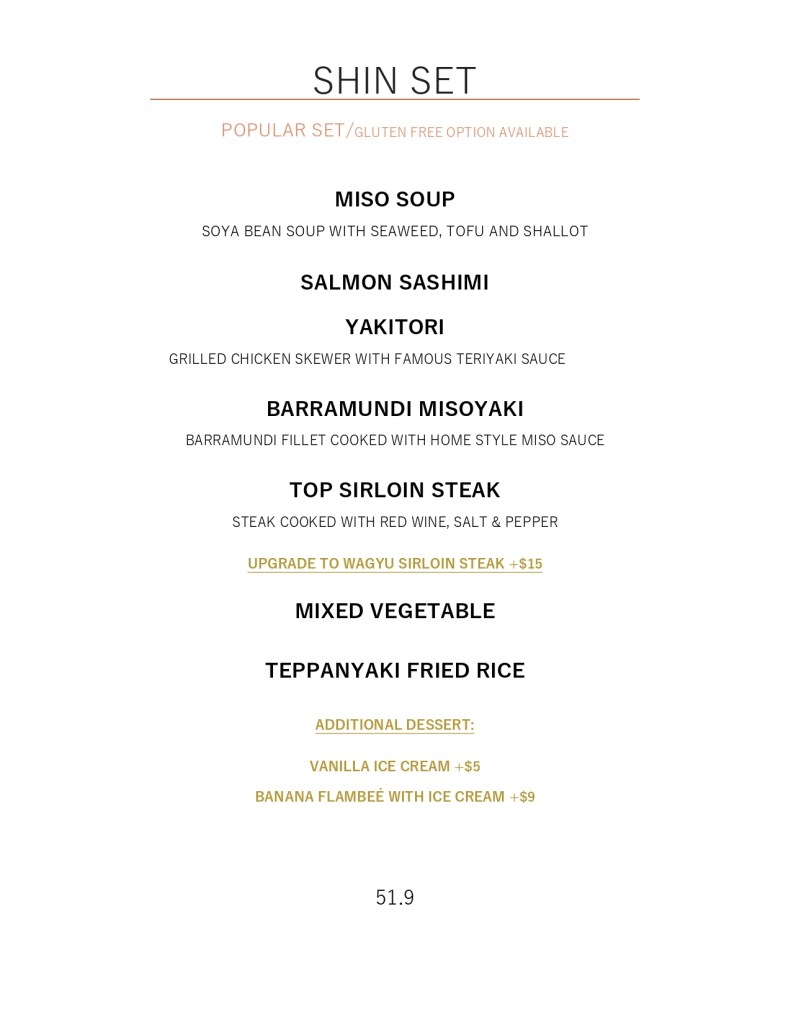 Teppanyaki – Shin Sen Teppanyaki Restaurant